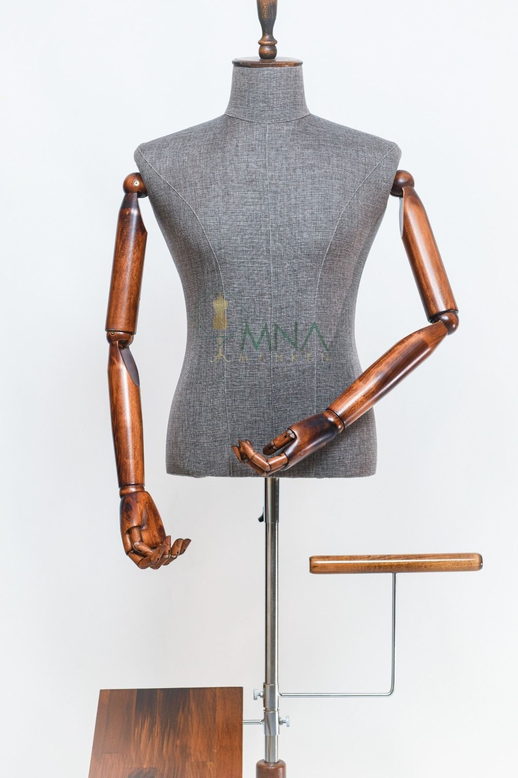 MNA Manken. Male Tailor Showcase Mannequin Wooden Gray
